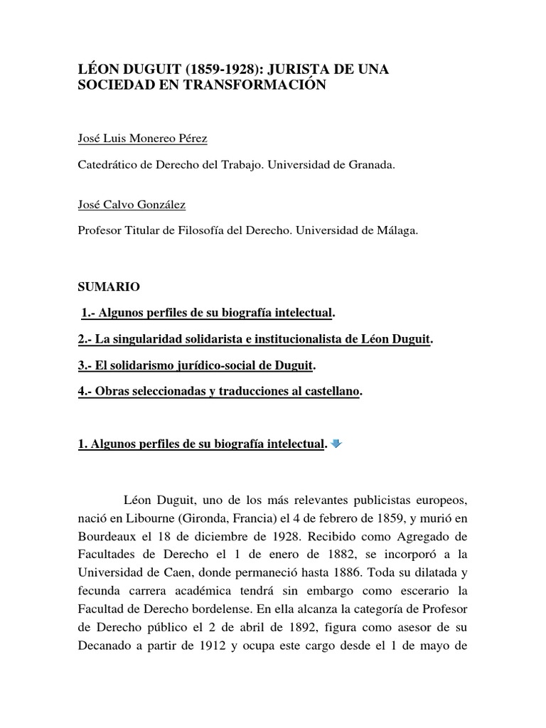 Léon Duguit | PDF | Nación | Estado (política)