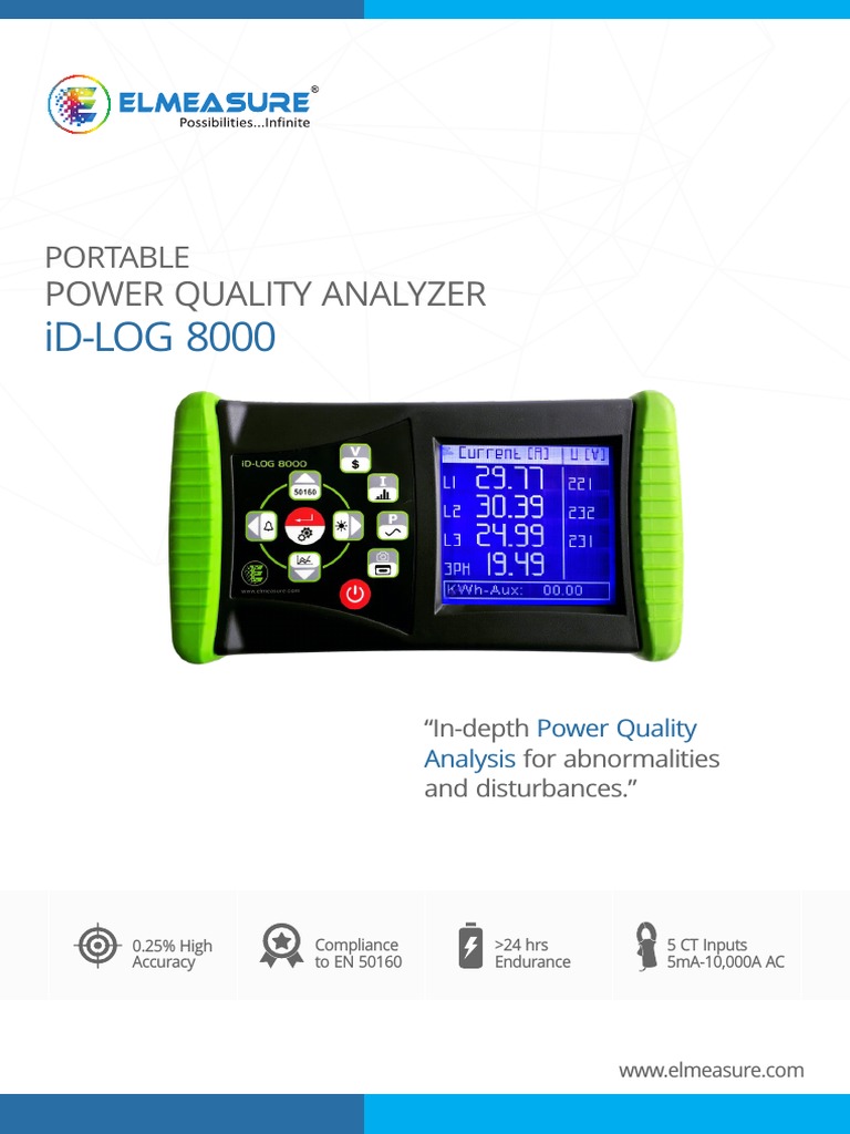 Elmeasure Power Quality Analyzer Catalog | PDF | Root Mean Square | Electrical Engineering