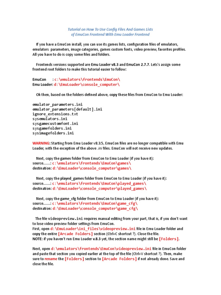 How To Use EmuCon Files With Emu Loader | PDF | Computer File | Filename