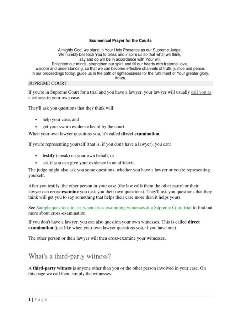 Direct Examination | PDF | Witness | Judge