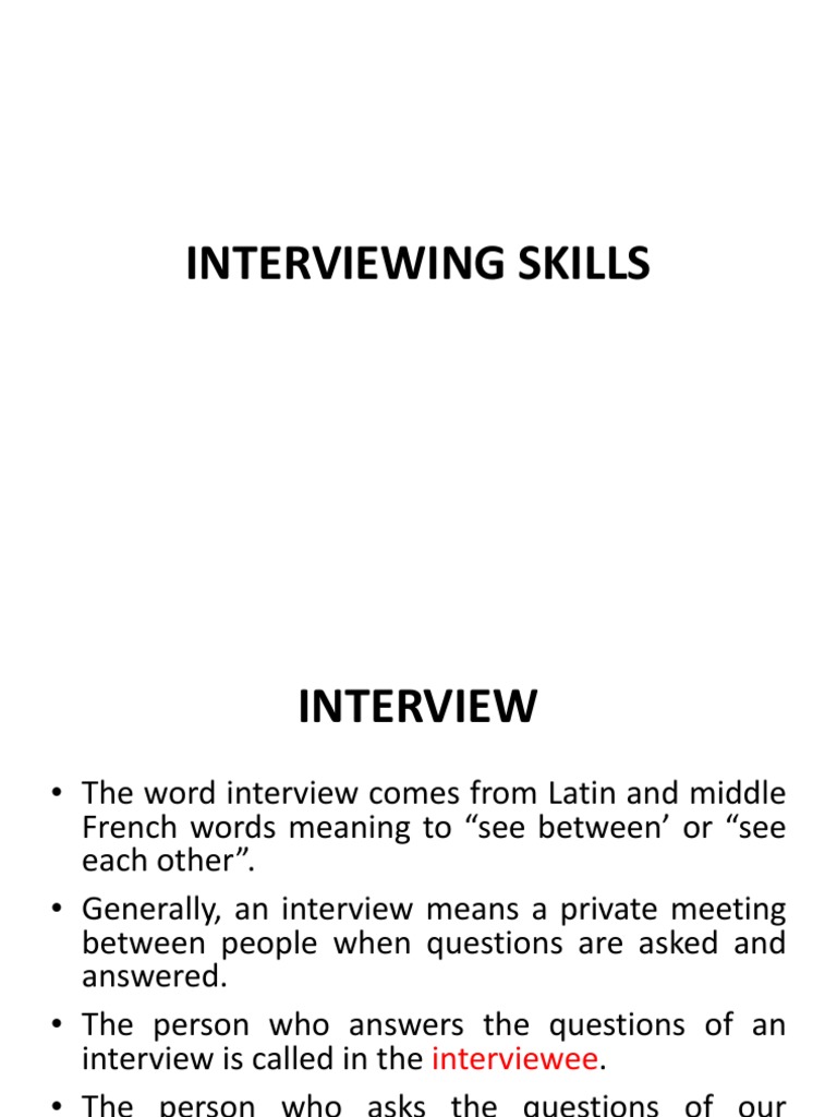 Interview Skills | PDF