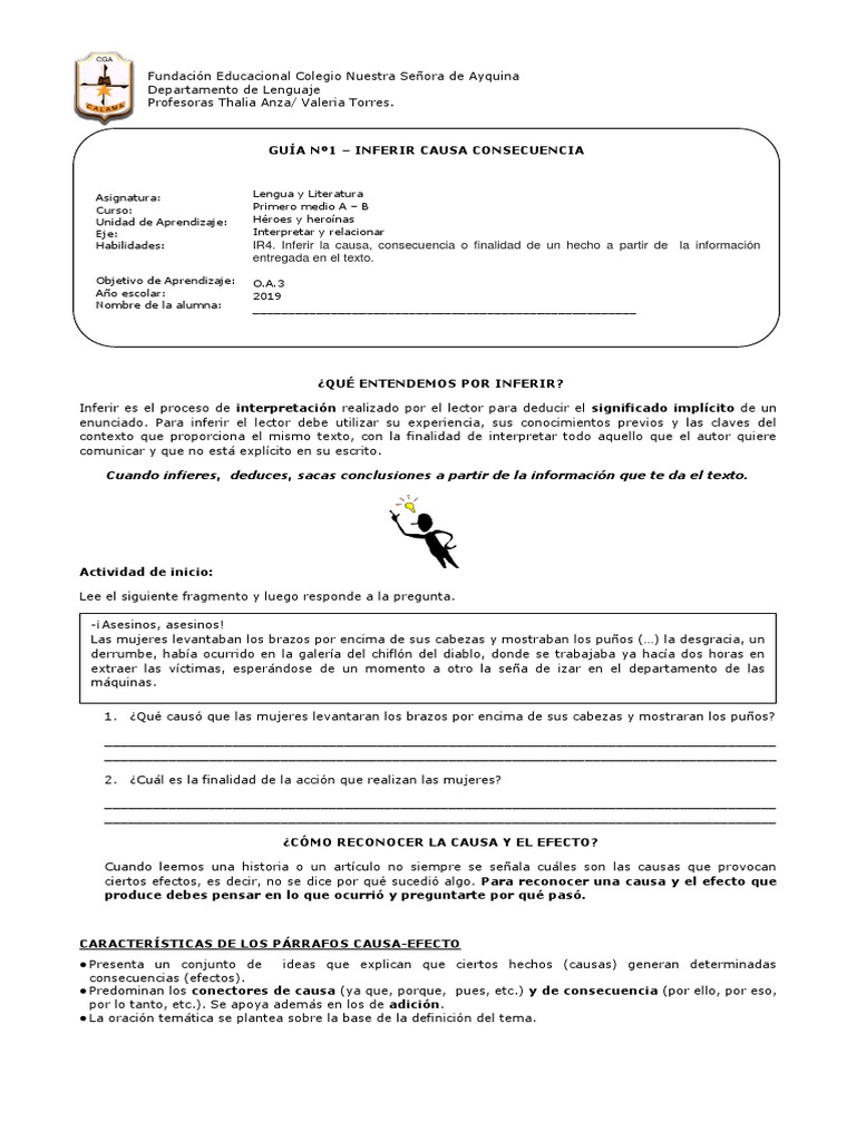 Guía N1 Causa Efecto | PDF