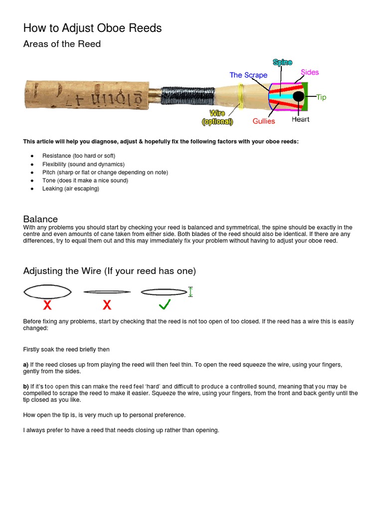 How To Adjust Oboe Reeds | PDF