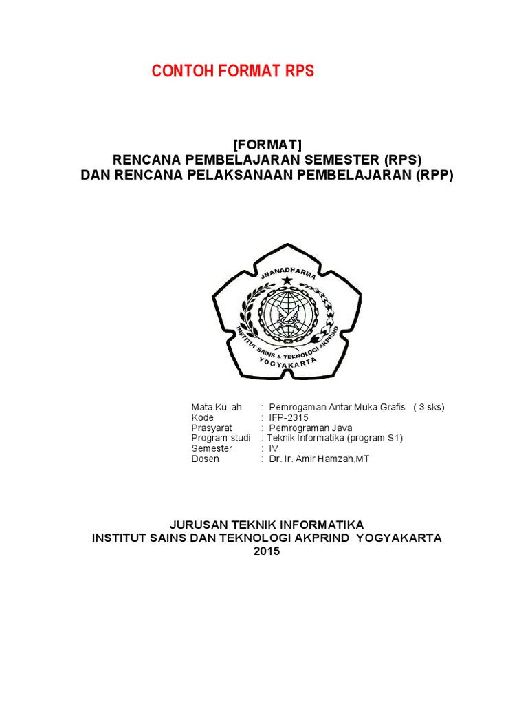 Contoh RPS RPP | PDF