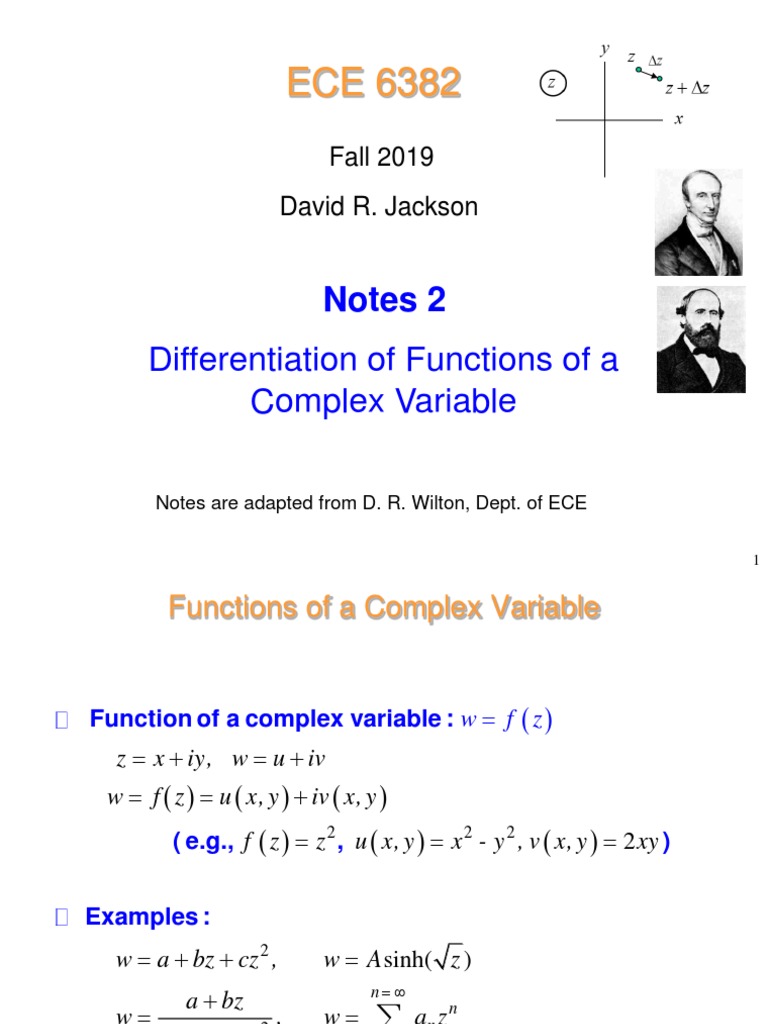 Notes 2 6382 Complex Differentiation | PDF