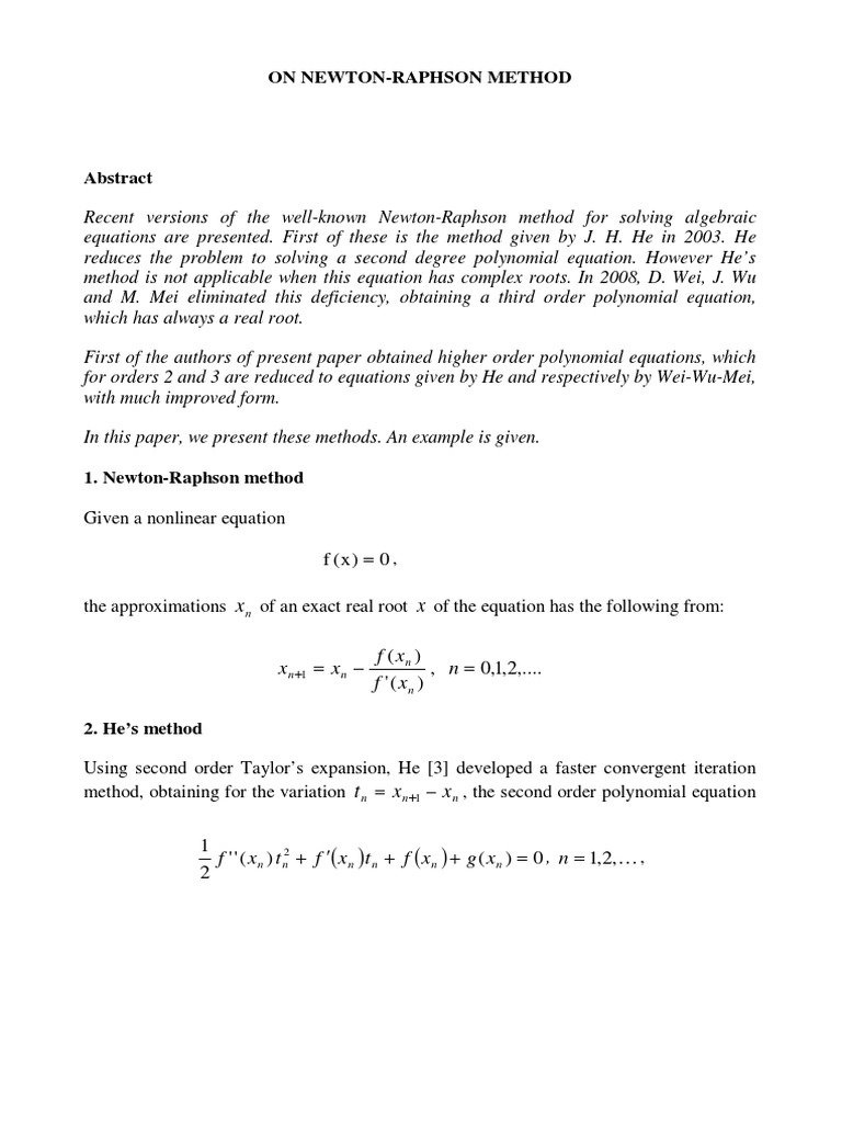 Newton-Raphson Method | PDF