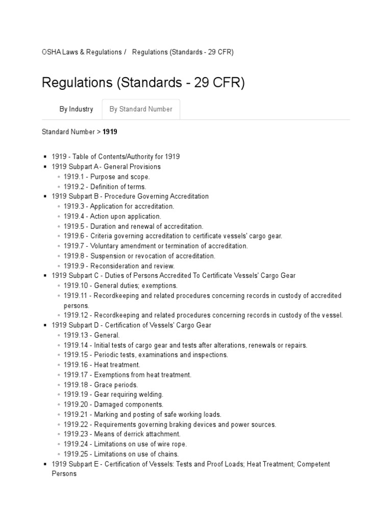 OSHA Standard 29 CFR | PDF