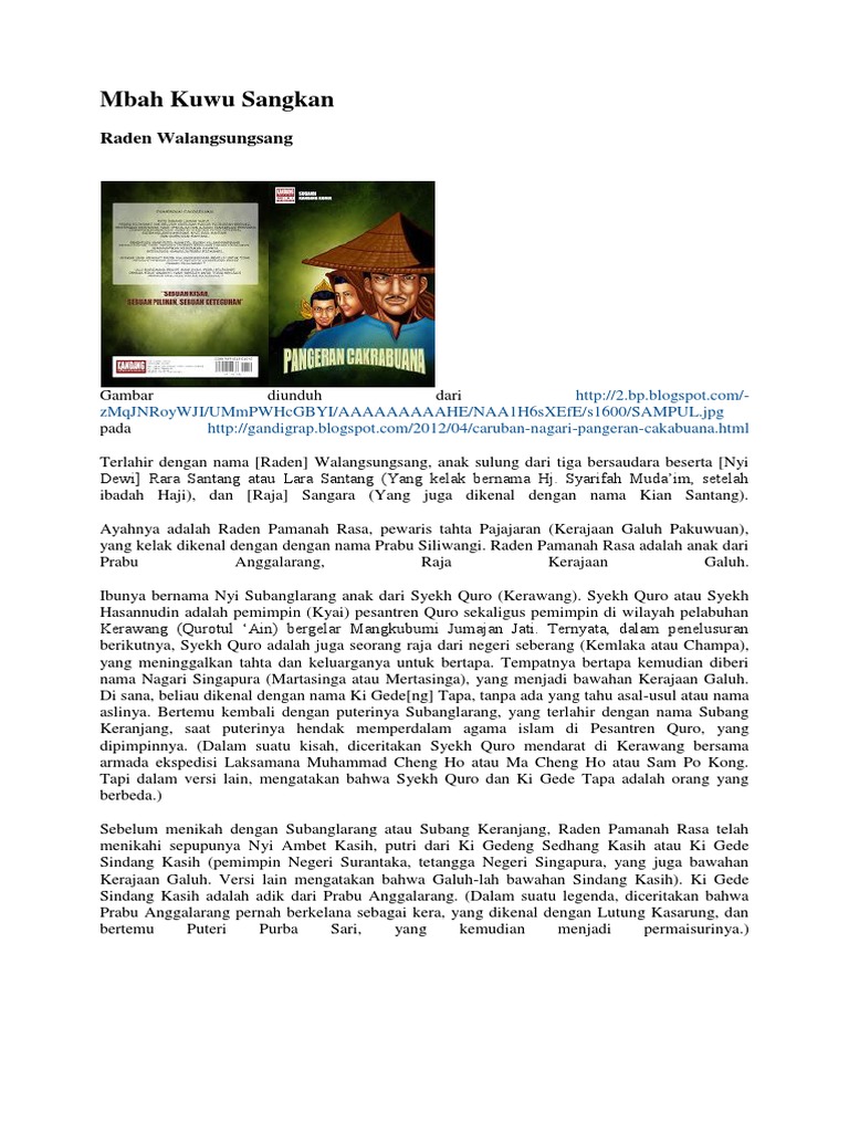 Cerita Mbah Kuwu Sangkan | PDF