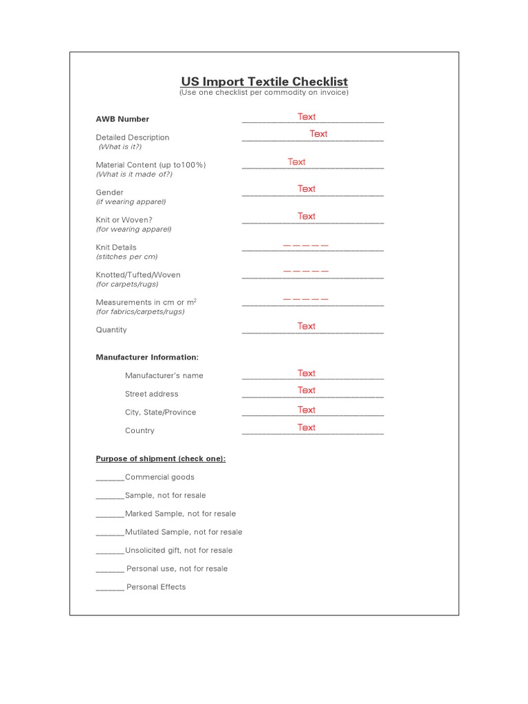 Import Checklist | PDF