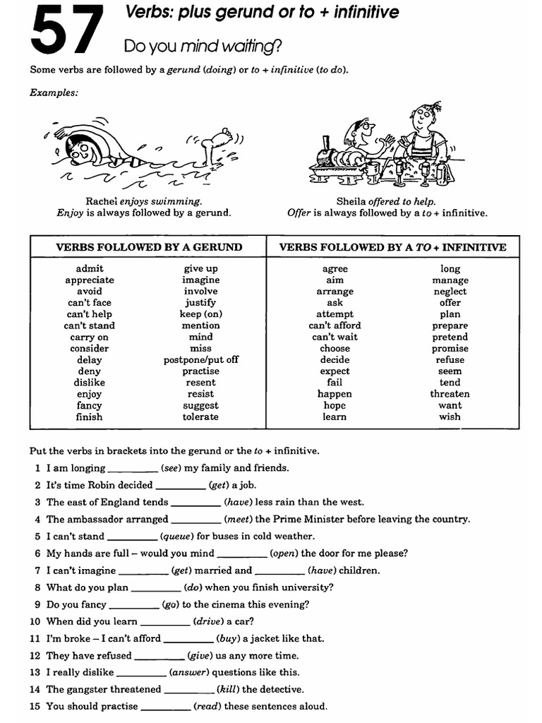 Gerund Infinitive b1 | PDF