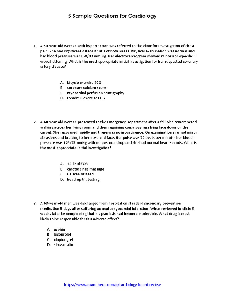 Cardiology Board Review | PDF
