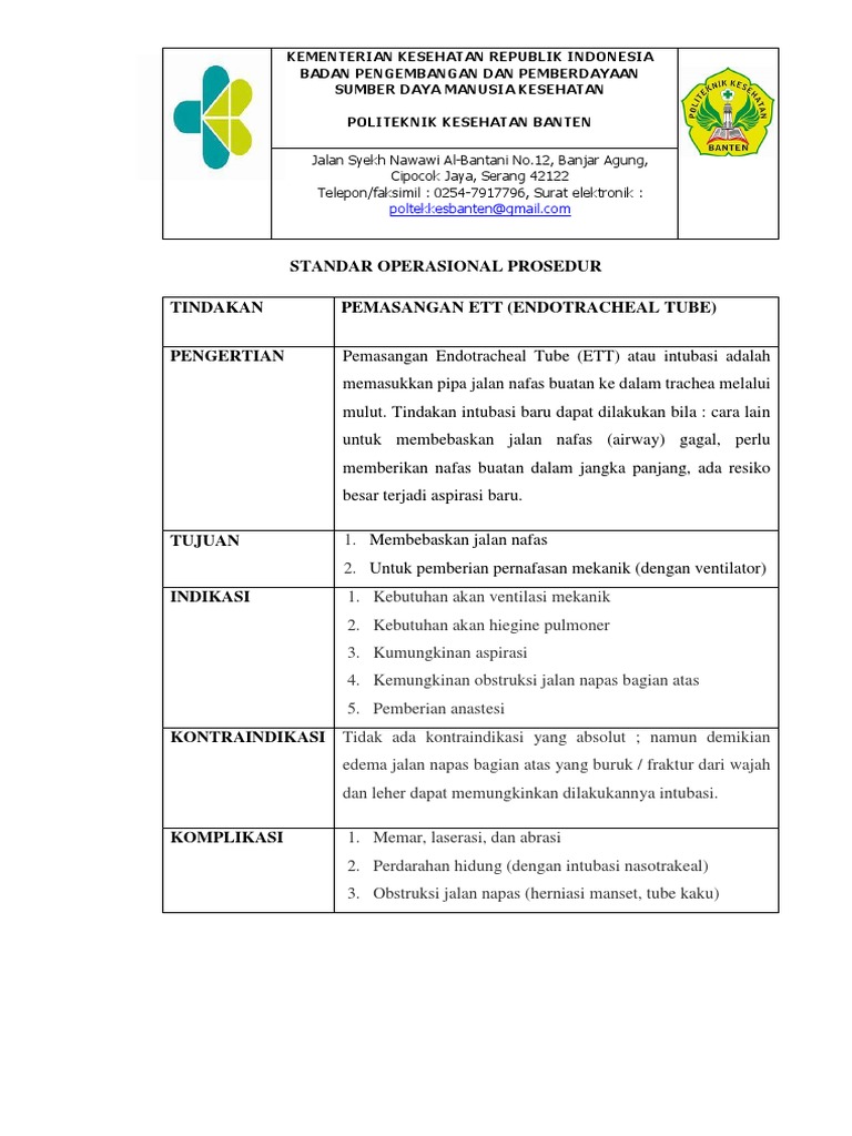 Sop & Lo Pemasangan Ett | PDF