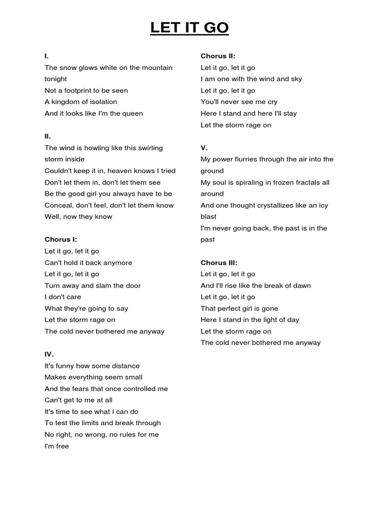 Let It Go | PDF