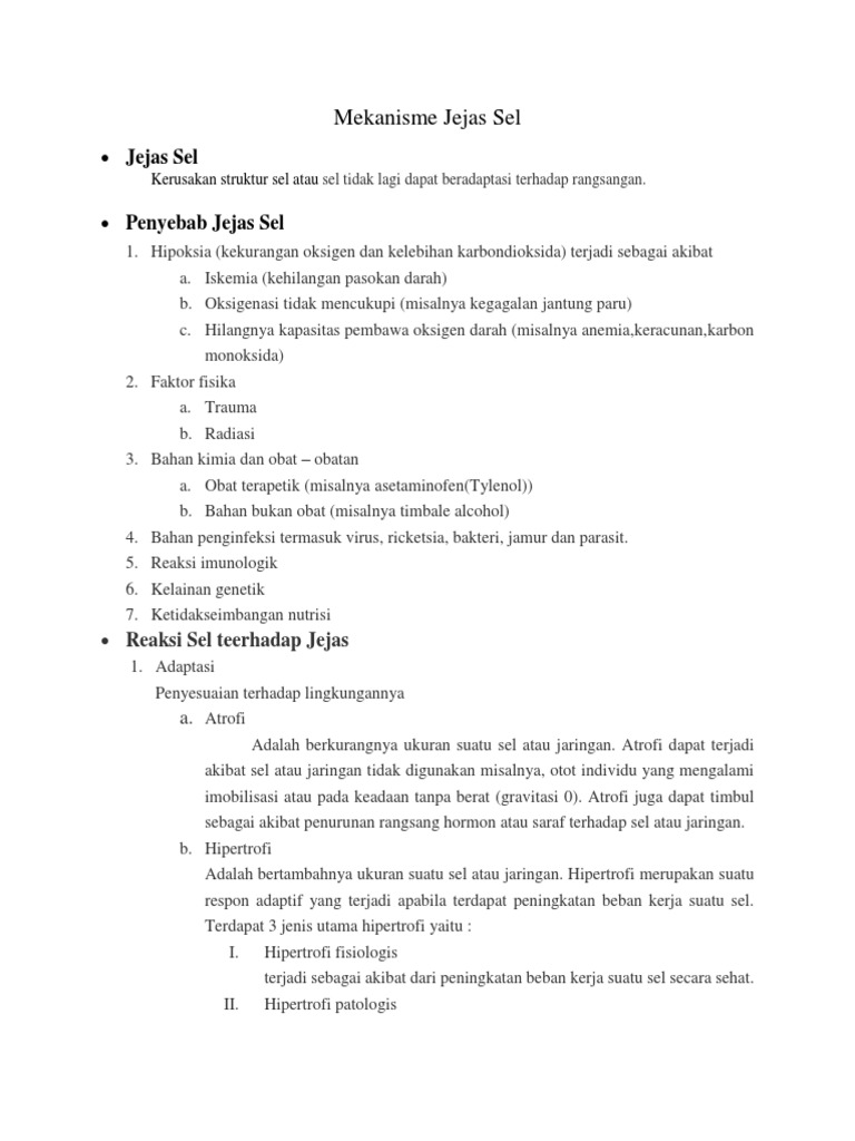 Mekanisme Jejas Sel | PDF
