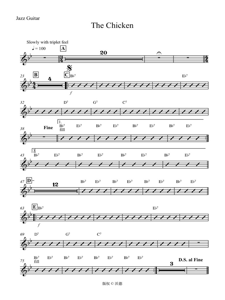 The Chicken - Jazz Guitar PDF | PDF