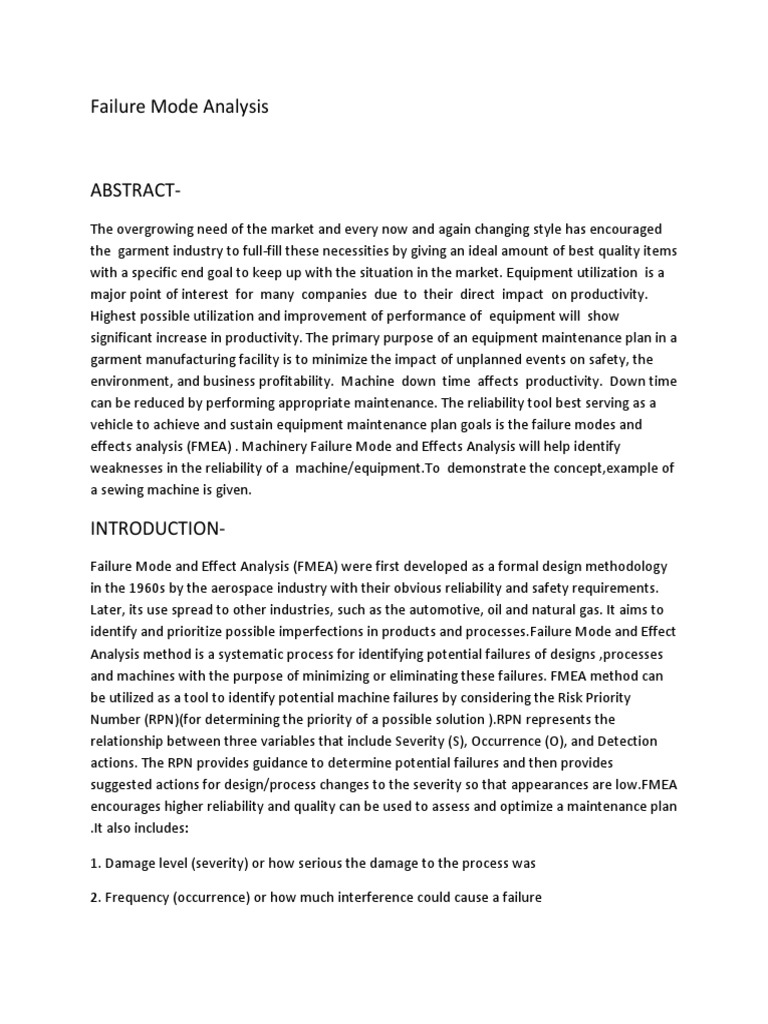 Failure Mode Analysis | PDF