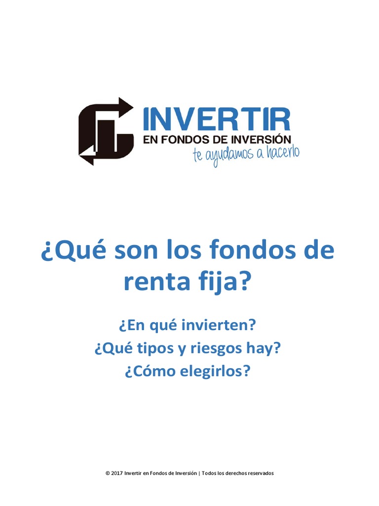 Que Son Los Fondos De Renta Fija Pdf