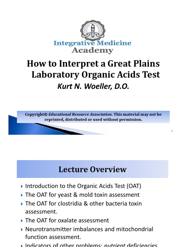 How To Interpret A Great Plains Laboratory Organic Acids Test | PDF ...