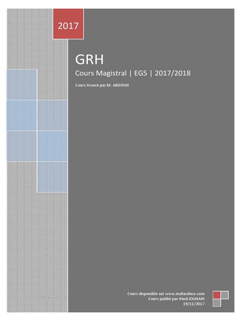 Cours GRH 2017-2018 PDF | PDF