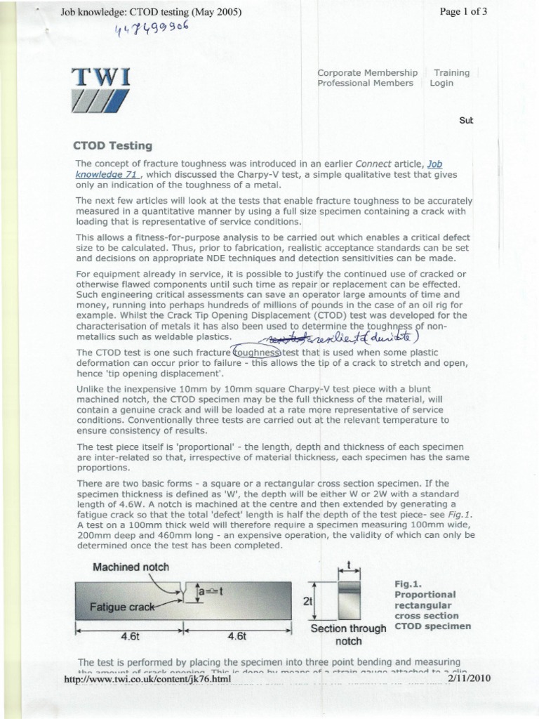 Ctod Test Pdf