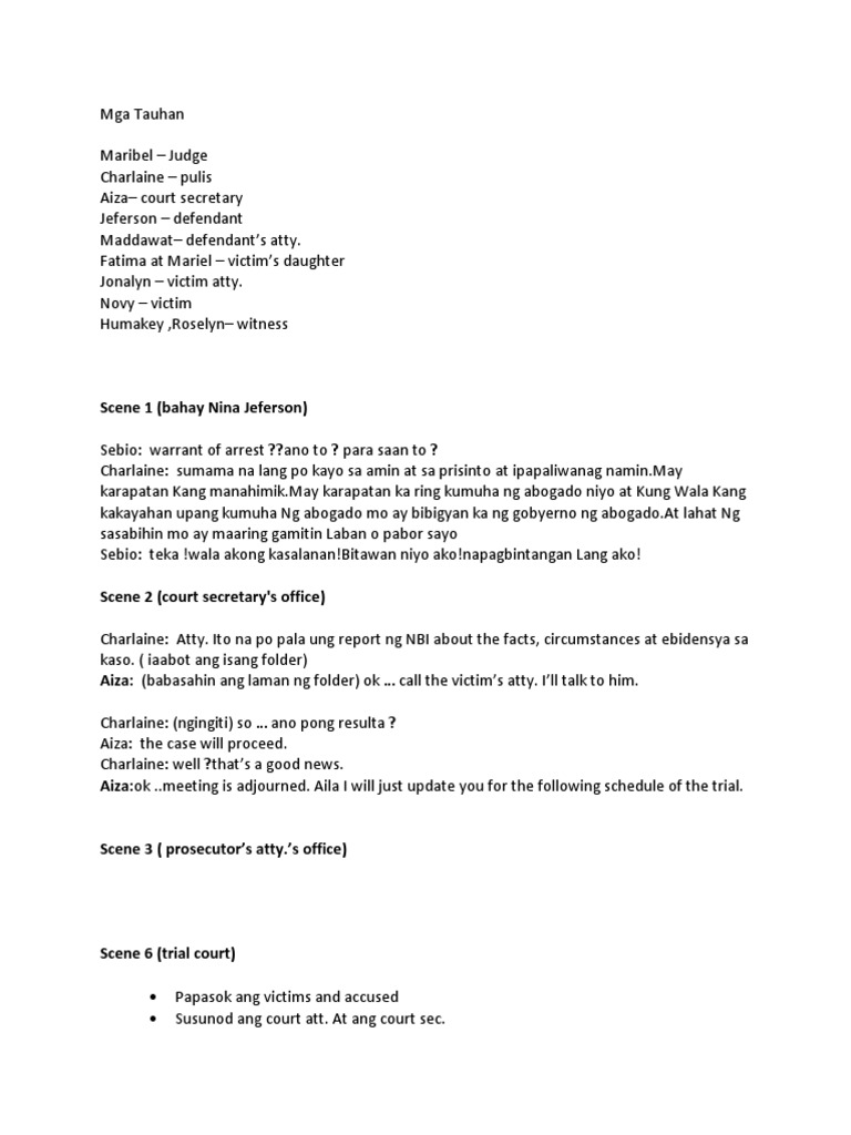 The Crime Role Play Script 2 | PDF