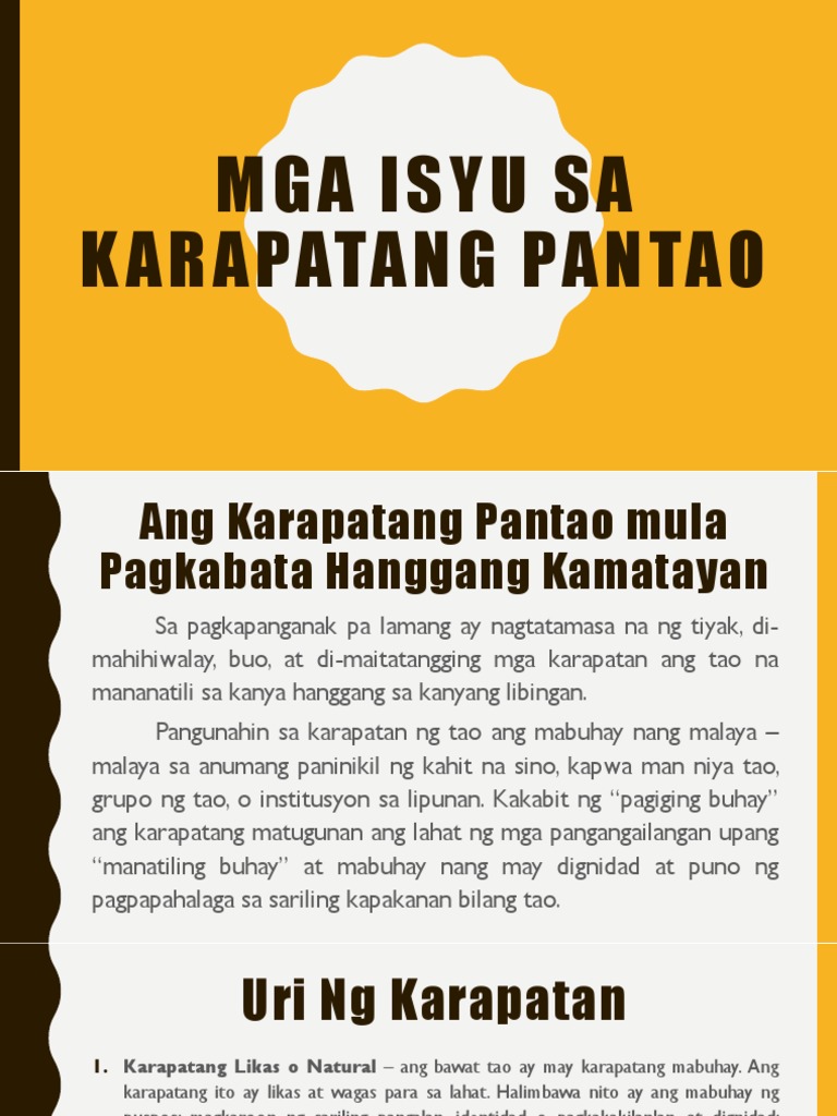Mga Isyu Sa Karapatang Pantao | PDF