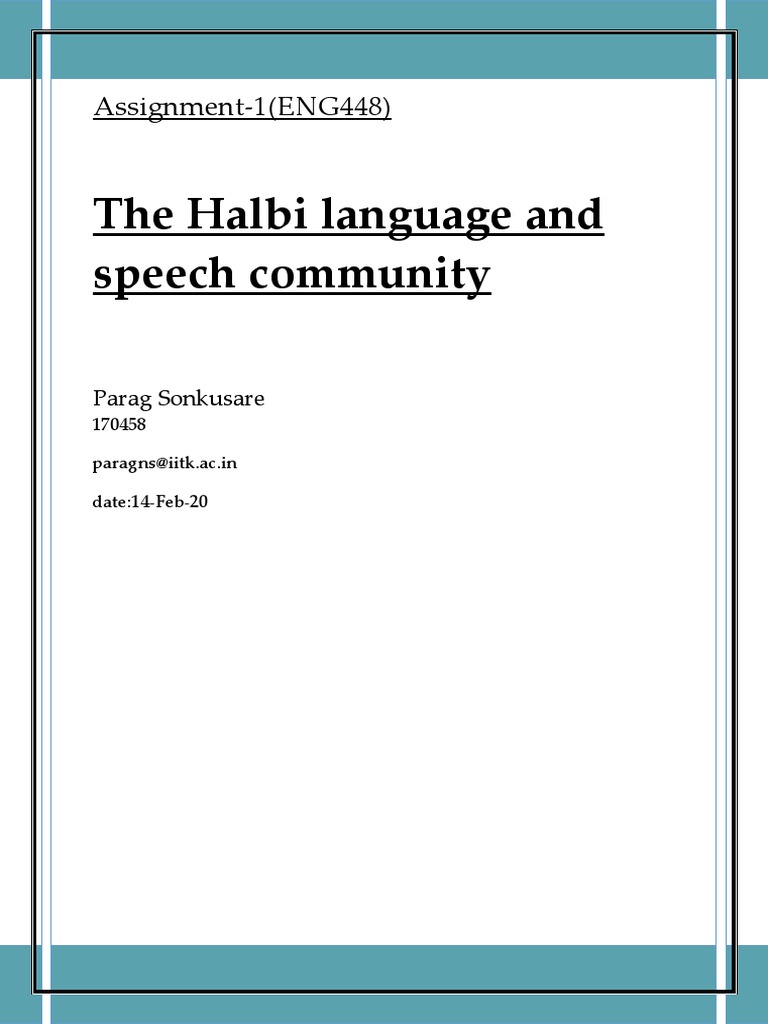 Halbi Language and Community | PDF