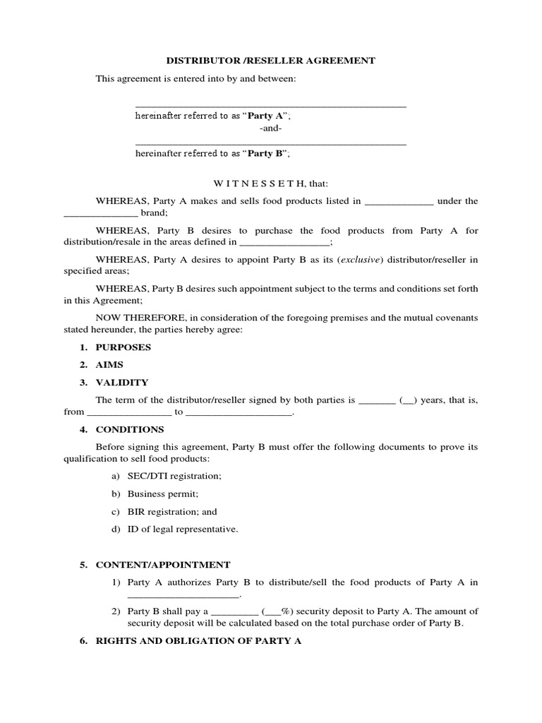 Distributor Agreement | PDF