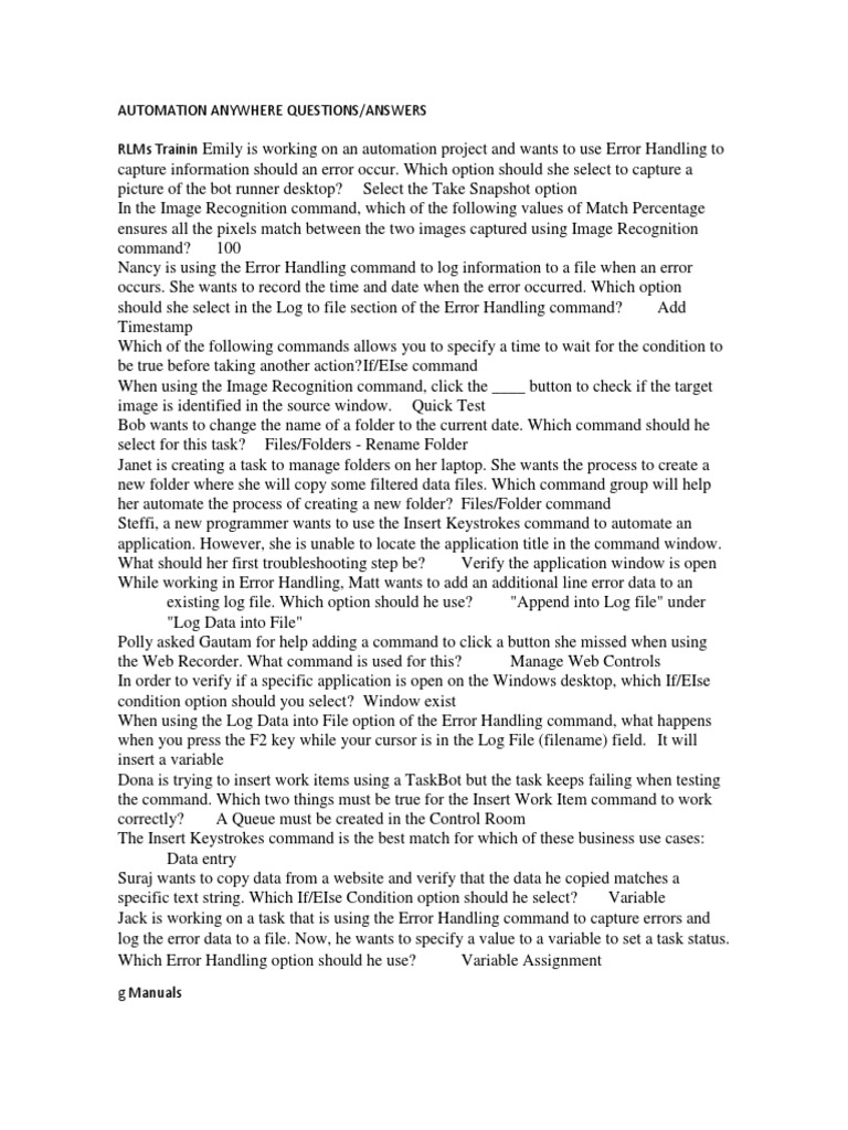 Automation Error Handling Guide | PDF | Computer File | Automation