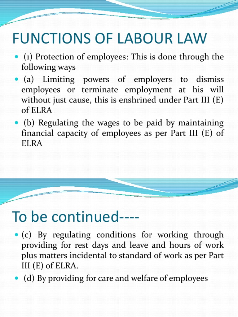 Functions of Labour Law | PDF