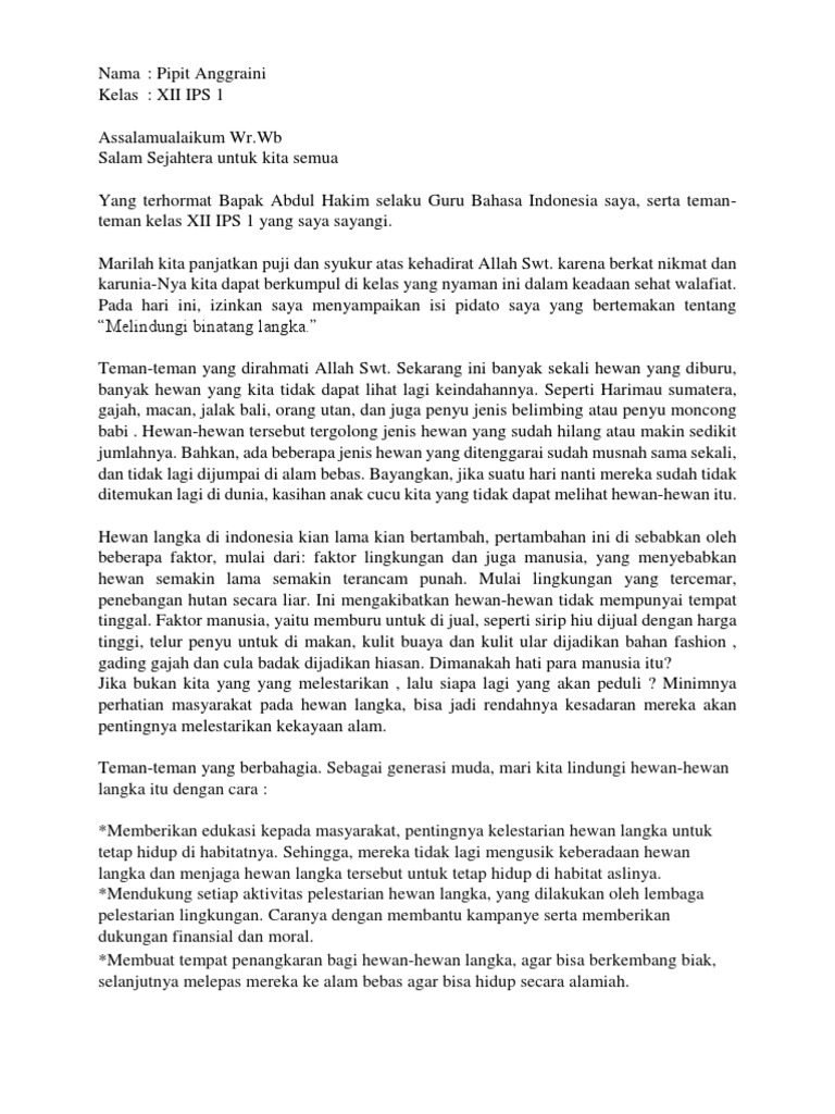 Pidato Uprak Bindo | PDF | Griya & Taman | Kesehatan Holistik