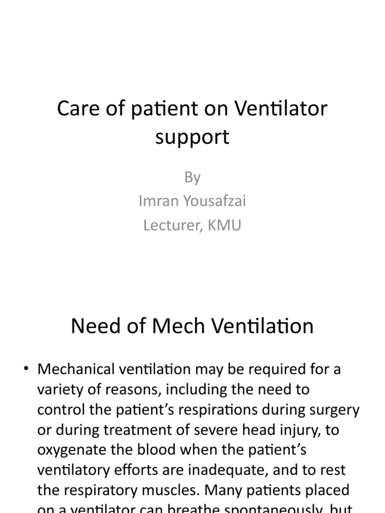 Care of Patient On Ventilator Support | PDF