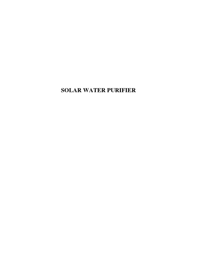 Solar Water Purification System Guide | PDF | Home & Garden ...