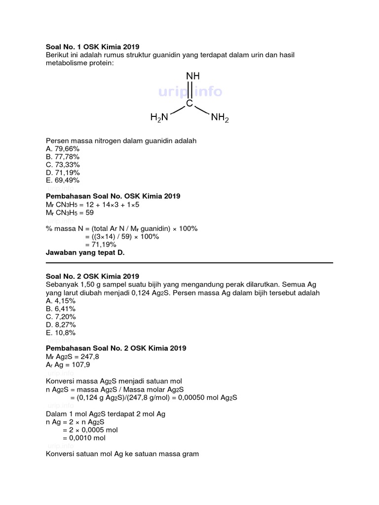Soal OSK Kimia Stoikiometri | PDF
