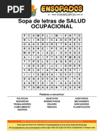 Sopa de Letras: Seguridad y Salud Laboral | PDF