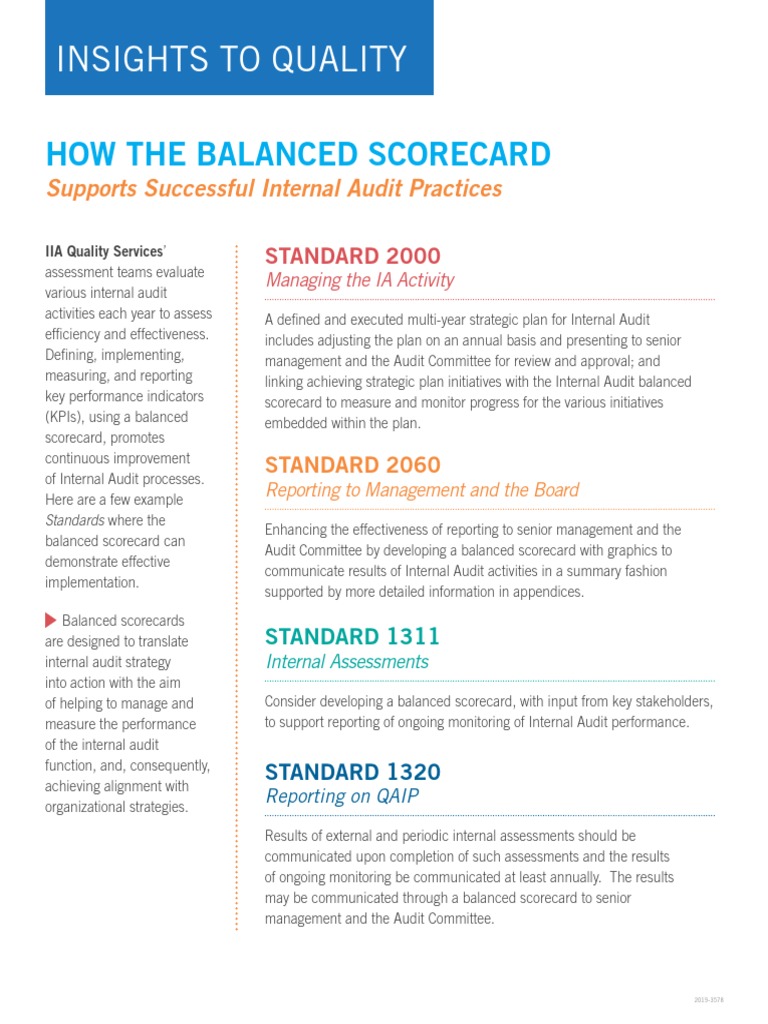 Balanced Scorecard in Internal Audit | PDF | Business
