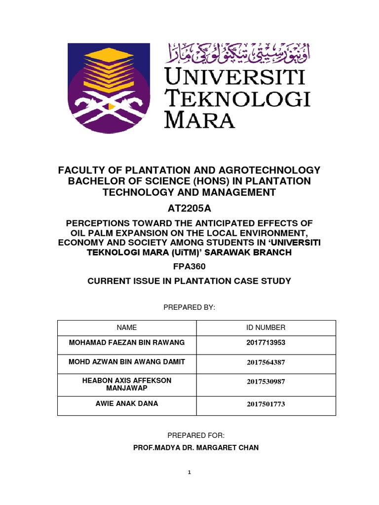 Agr615 Mspo Faculty of Plantation and Agrotechnology Bachelor of Science | PDF