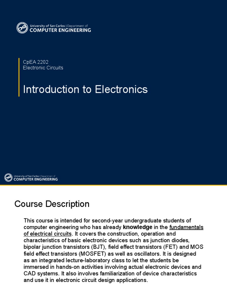1 - Introduction To Electronics PDF | PDF