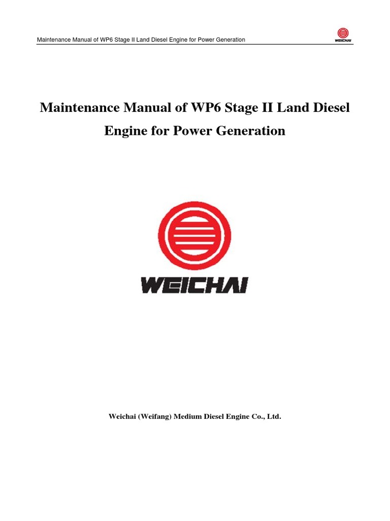 WP6 Maintenance Manual WEICHAI PDF | PDF