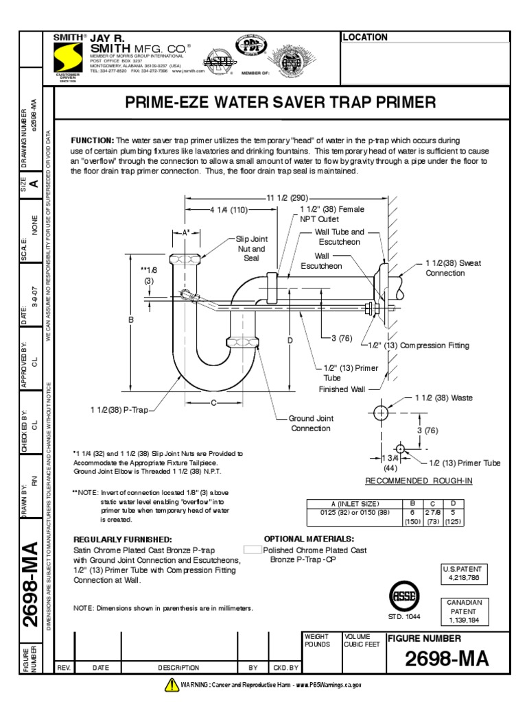 2698 - MA - Trap Primer | PDF
