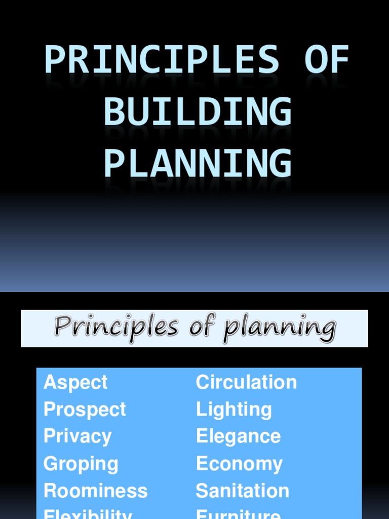 Principles of Building Planning | PDF