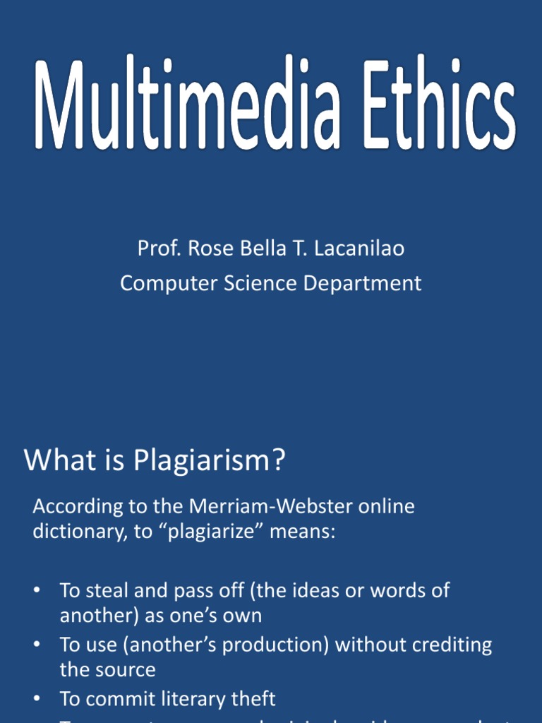 Chapter 3 - Multimedia Ethics PDF | PDF | Computers