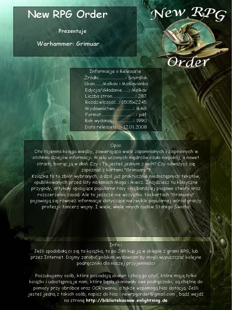 Warhammer WFRP Grimuar | PDF