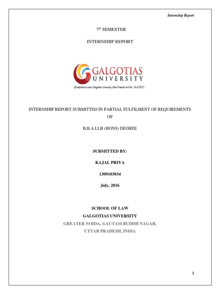 7th SEMESTER Internship Report NGT | PDF