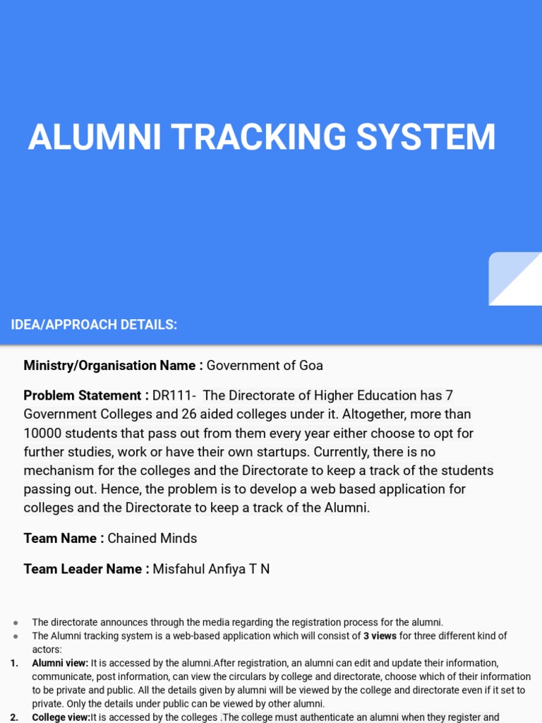 Alumni Tracking System PDF | PDF
