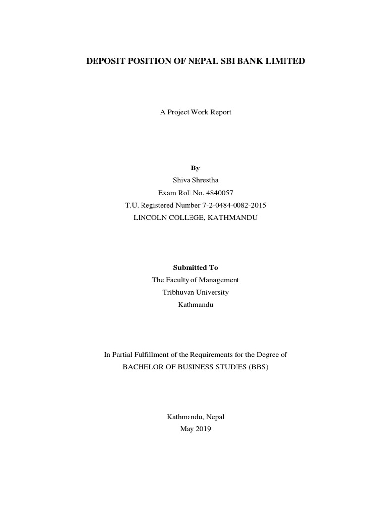 Deposition Position of Nepal Sbi Bank Limited | PDF | Finance & Money ...