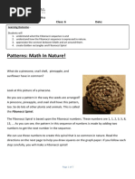 Fibonacci Spiral Worksheet | PDF