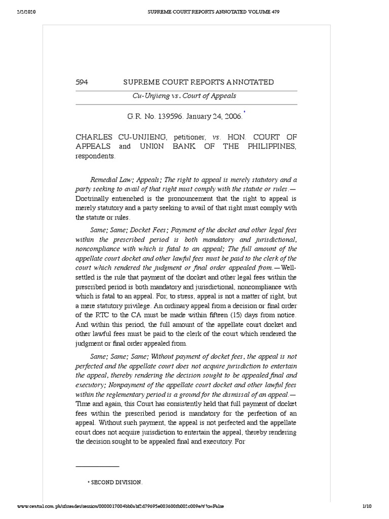 Cu Unjieng v. CA PDF | PDF