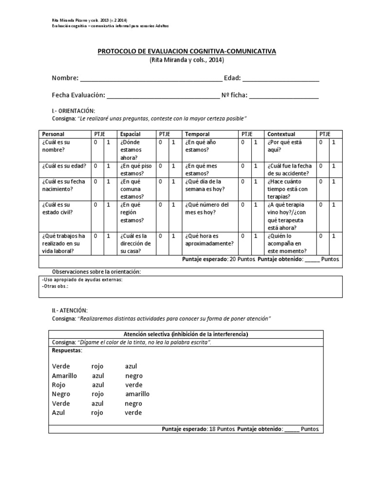 Protocolo Eval TCC Post TEC - 2014 | PDF