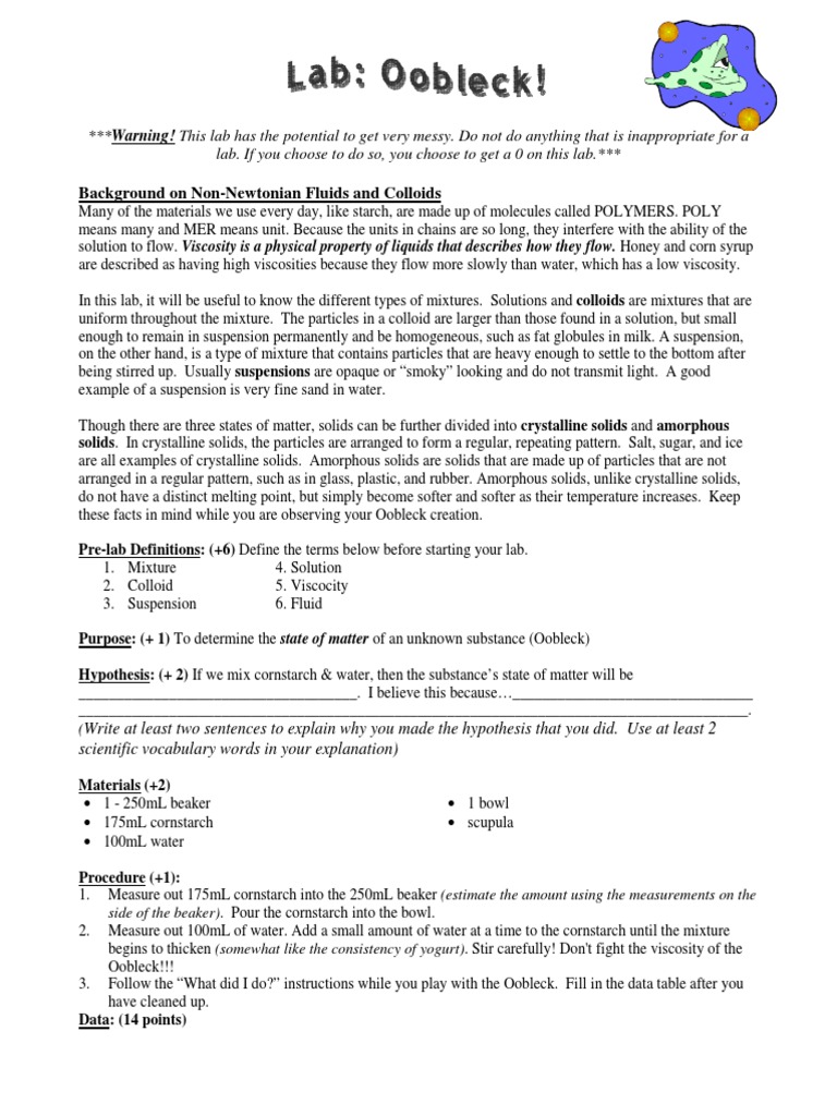 Oobleck Lab | PDF